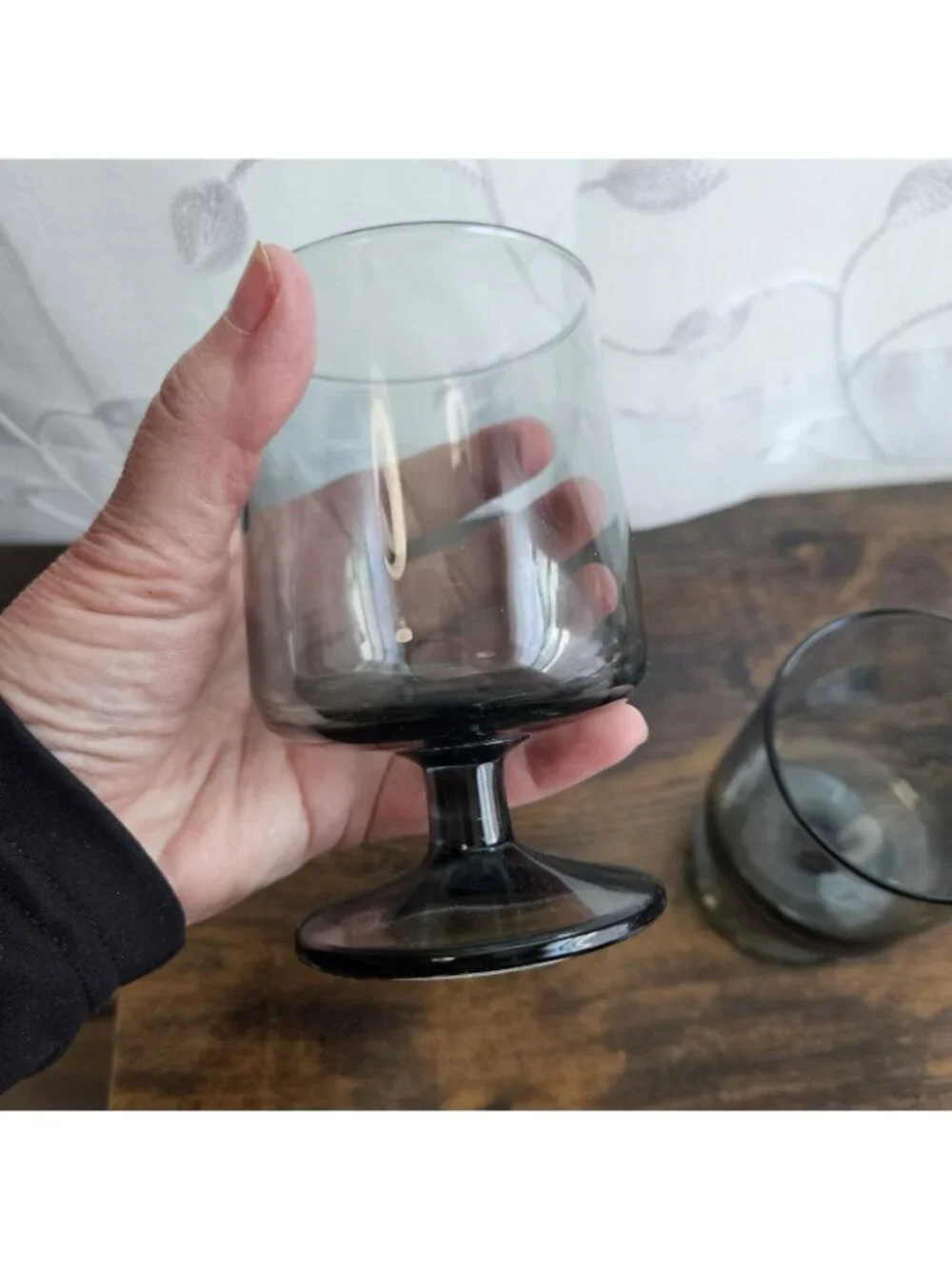 IKEA | Dining | Ikea Ombonad Smokey Grey Blue Goblet Wine Glasses Set 2 ...